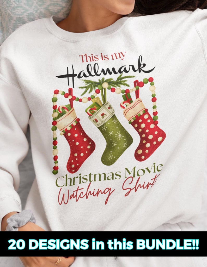 Hallmark Movie Watching PNG Bundle: 20 Christmas Designs (digital ...