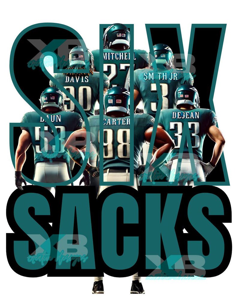 Eagles Six Sacks PNG: Philadelphia Football, Sublimation Design ...