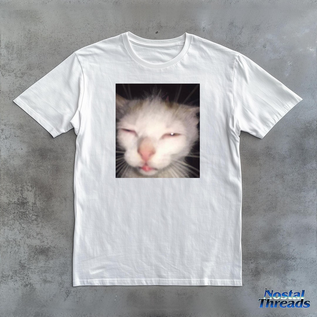 Cat Meme T-shirt, Funny Meme Shirt, Funny Cat Lover Meme 2000s Shirt ...