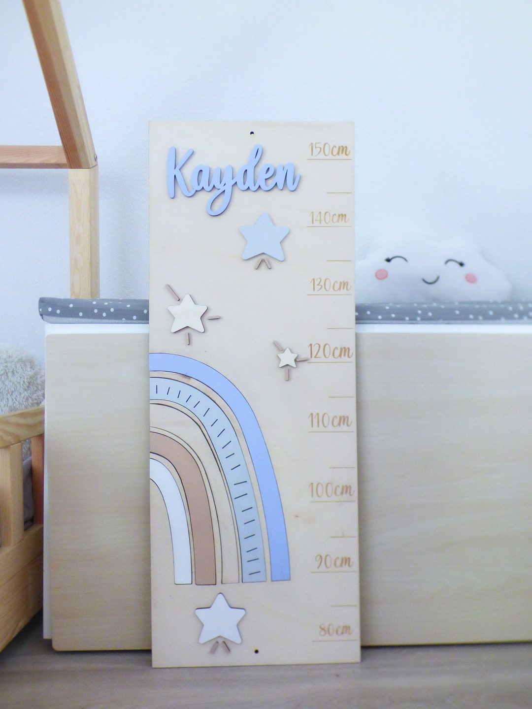 Height Chart With Date of Personalized First Name svg Dxf - Etsy