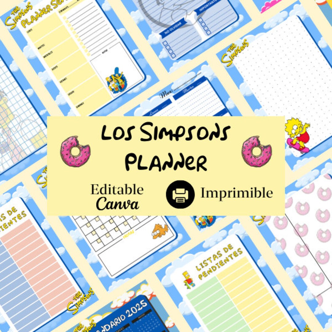 The Simpsons Planner, Marge, Homer, Bart, Task Planner, Monthly, Weekly ...