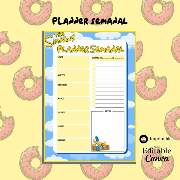 The Simpsons Planner, Marge, Homer, Bart, Task Planner, Monthly, Weekly ...