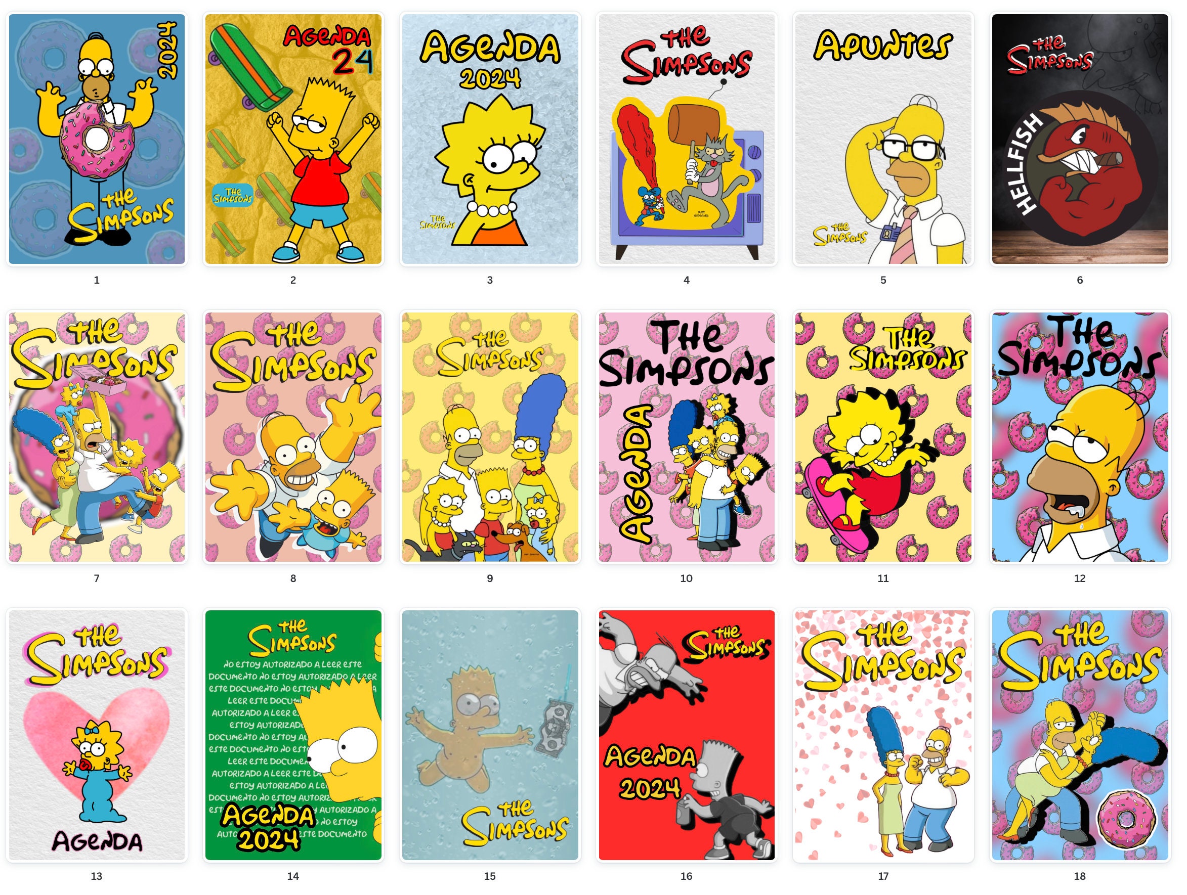 The Simpsons Planner, Marge, Homer, Bart, Task Planner, Monthly, Weekly ...