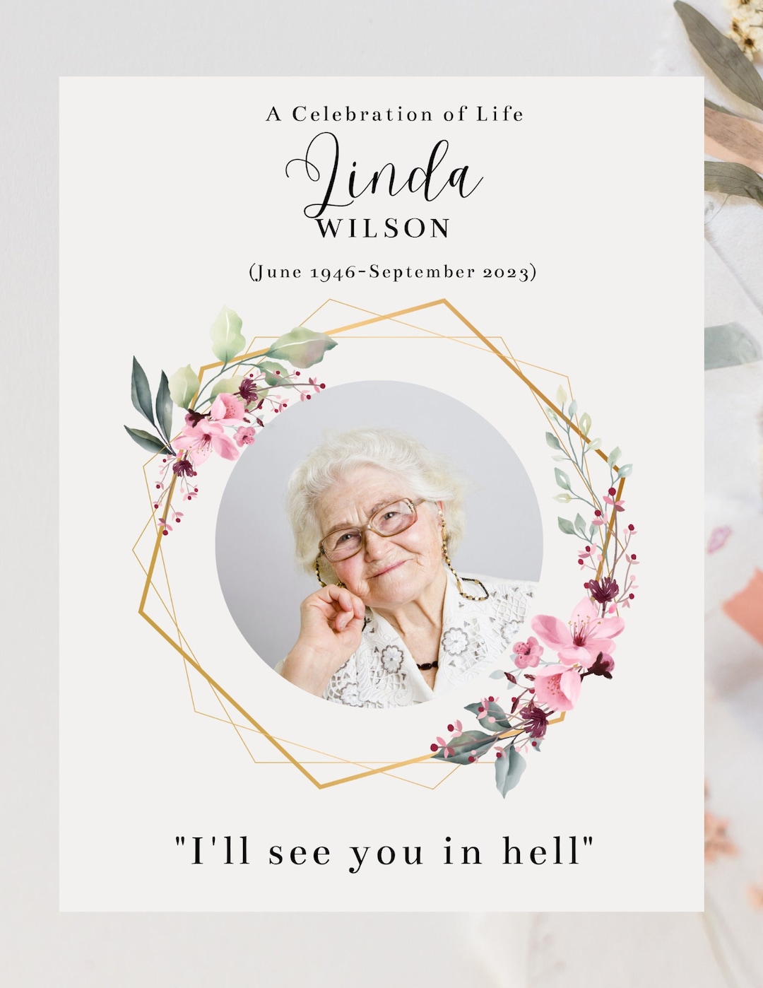 Funny Funeral Program - Celebration of Life Fun - Etsy