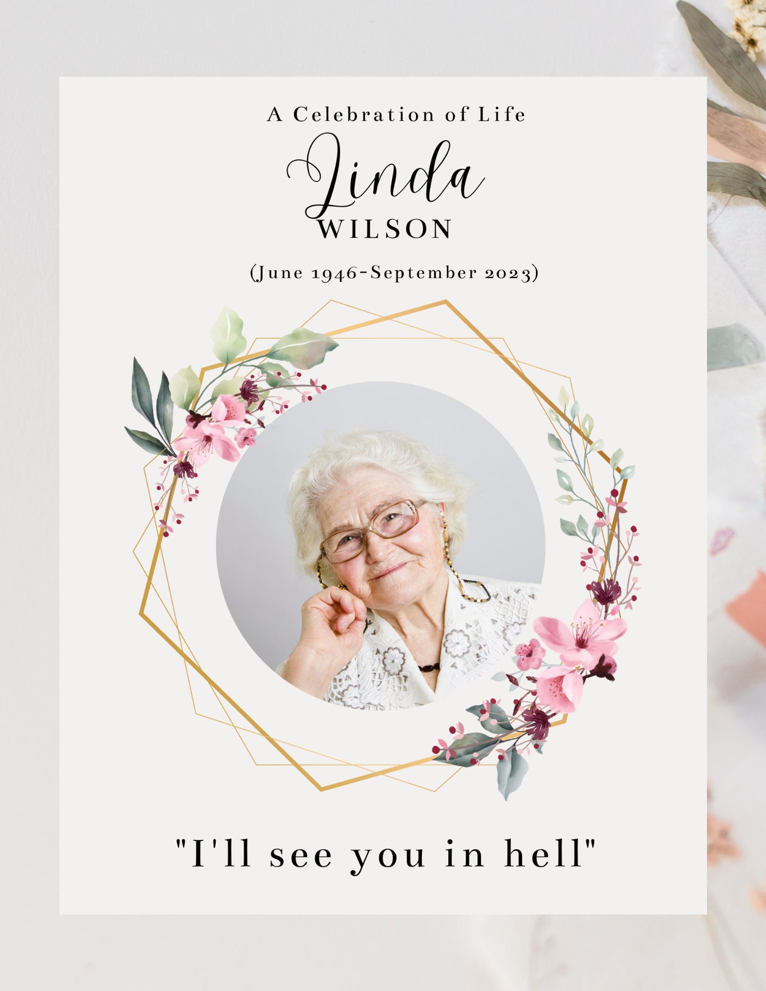 Funny Funeral Program - Celebration of Life Fun - Etsy