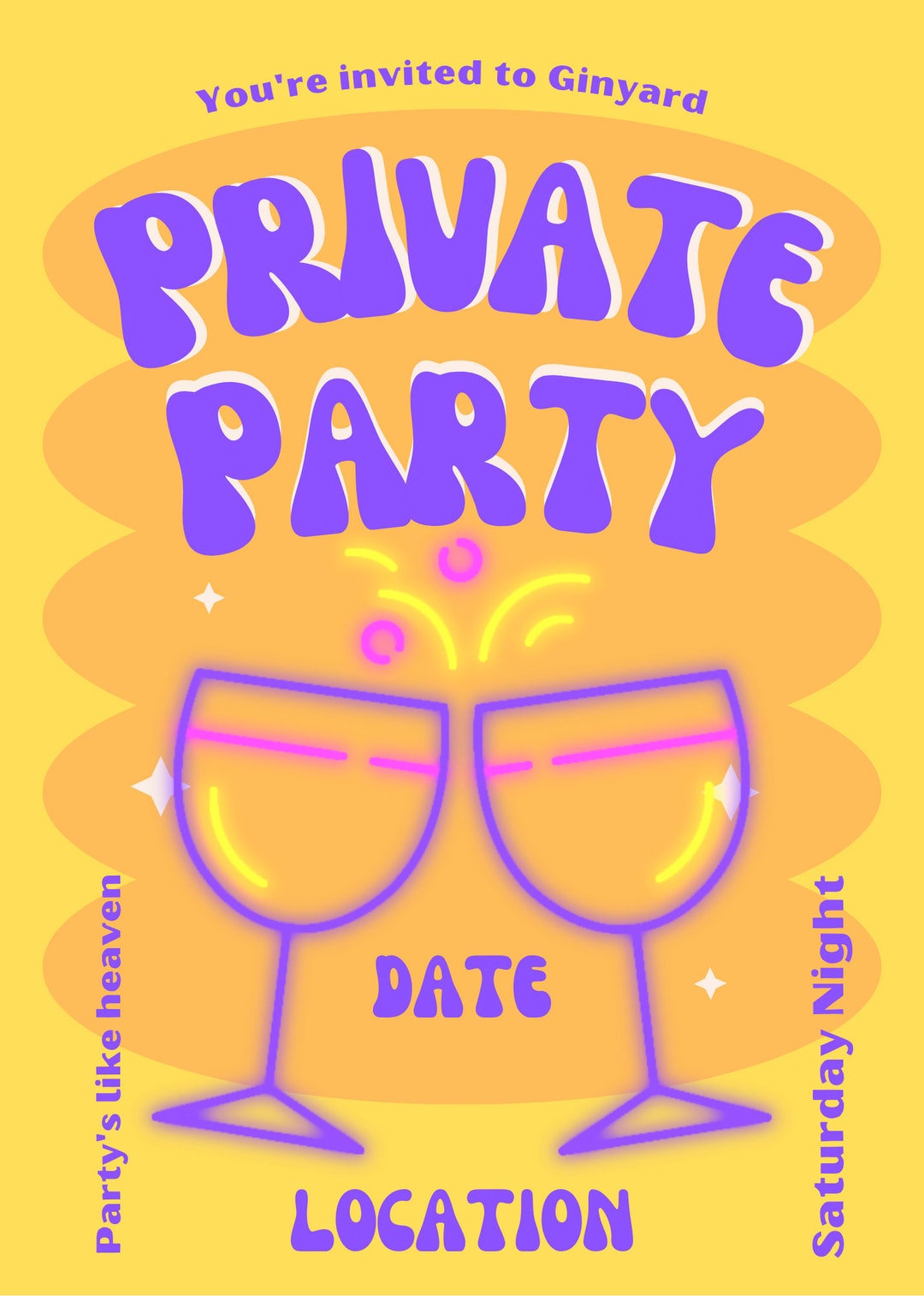 Private Party Invitation Card - Etsy