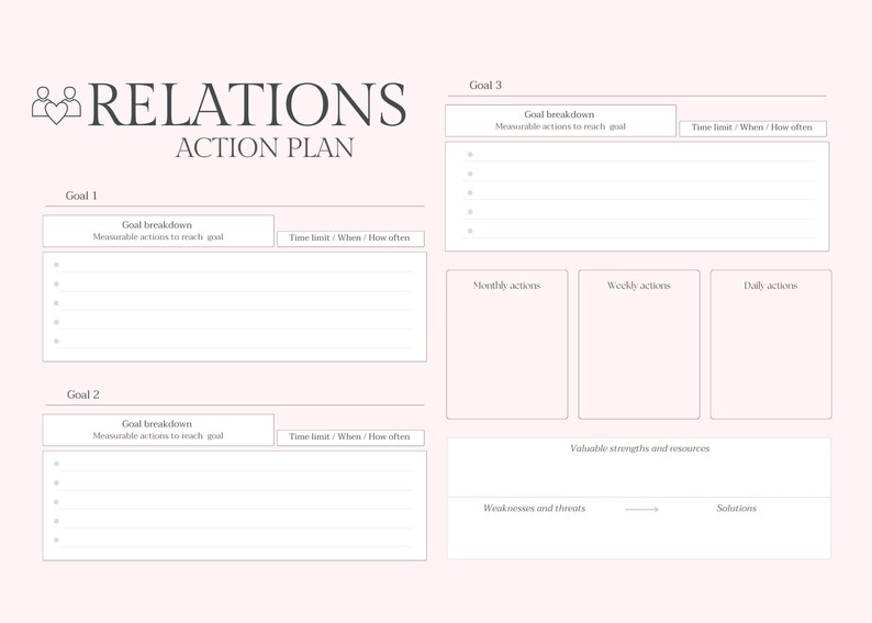 Goal Planner, Planner Template, 2024 Goals Tracker, SMART Goal Setting ...