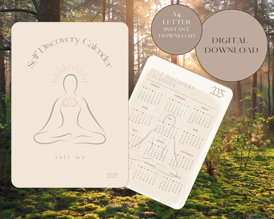 Self Discovery Calender Printable Journal Love Yourself First Themed ...