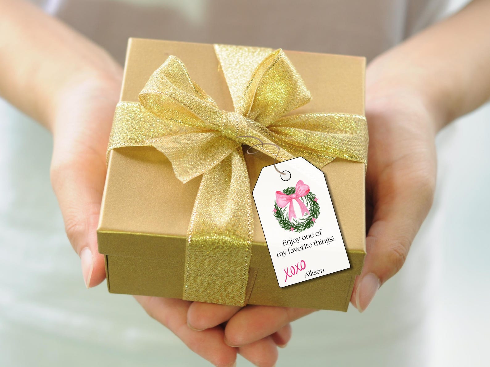 Favorite Things Party Gift Tag, Pink Christmas, Instant Download ...