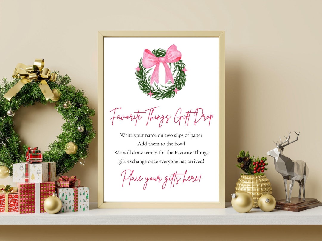 Favorite Things Printable Instructions Sign, Favorite Things Party ...