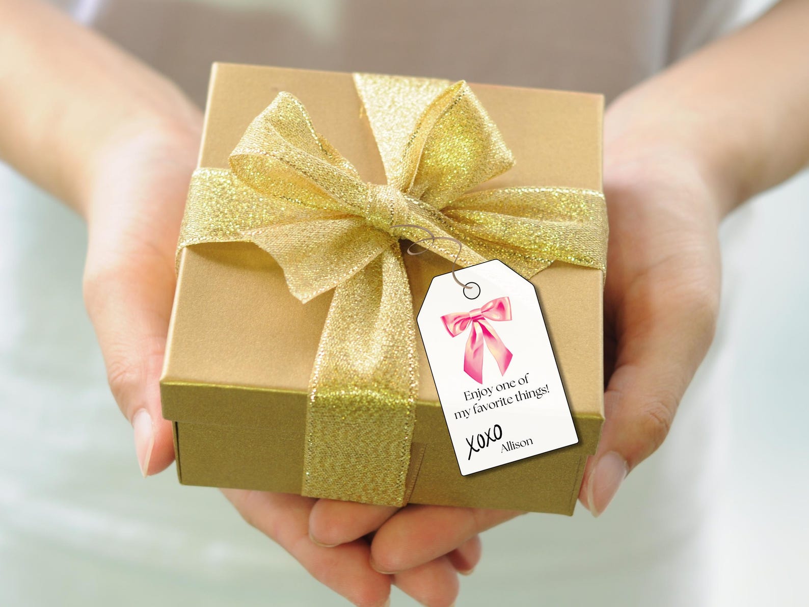 Favorite Things Party Gift Tag, Pink Christmas, Instant Download ...