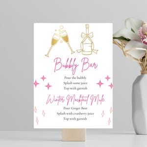 Bubbly Bar Printable Drinks Sign, Boards and Bubbly Party, Vision Board ...