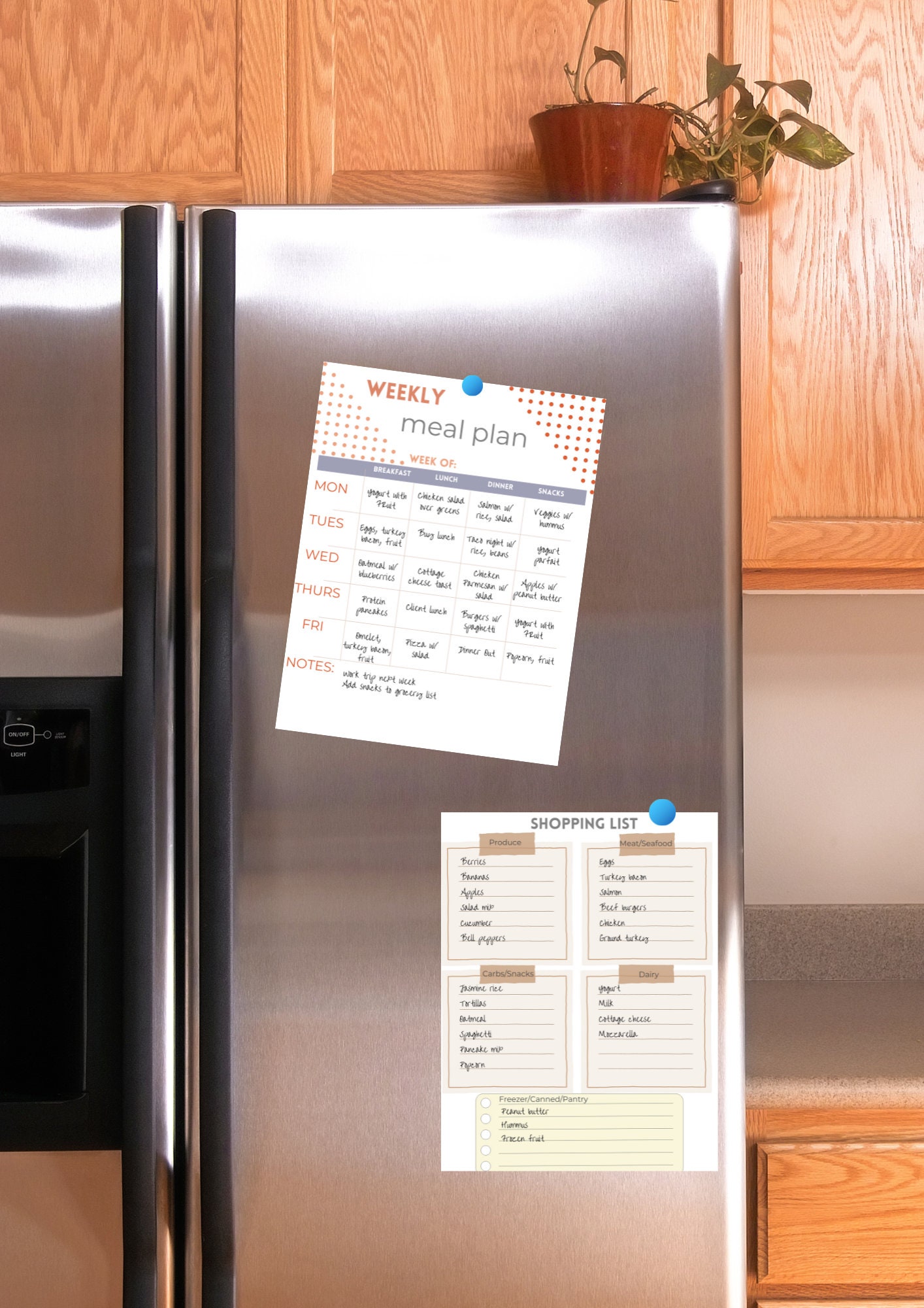 Weekly Meal Planner, Grocery List, Instant Download, Printable, College ...