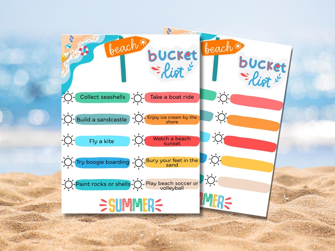 Kids Summer Bucket List Printable, Summer Activities Checklist, Family ...