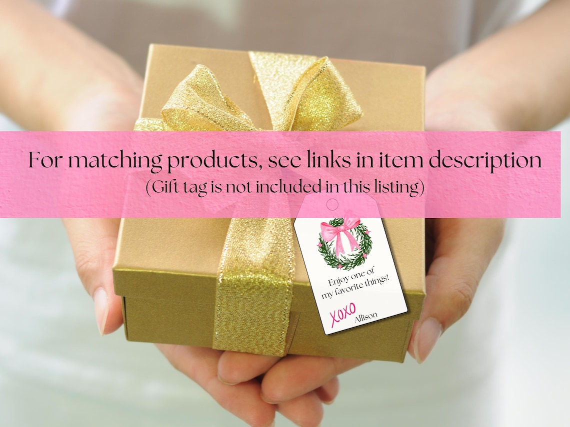 Favorite Things Party Gift Tag, Pink Christmas, Instant Download ...