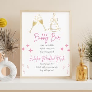 Bubbly Bar Printable Drinks Sign, Boards and Bubbly Party, Vision Board ...