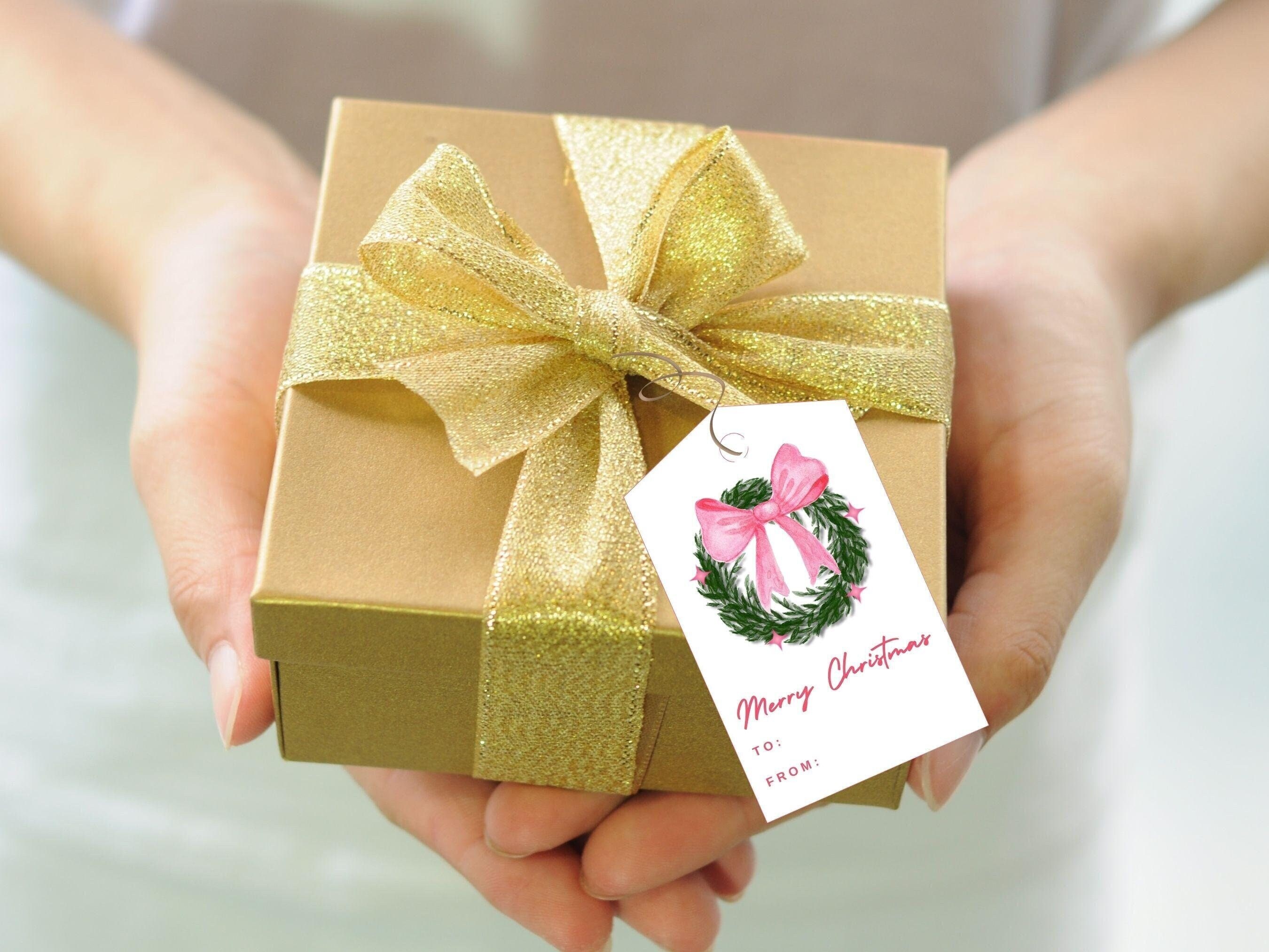 Christmas Gift Tag, Pink Christmas Gift Tag, Christmas Gift Tag Girl ...