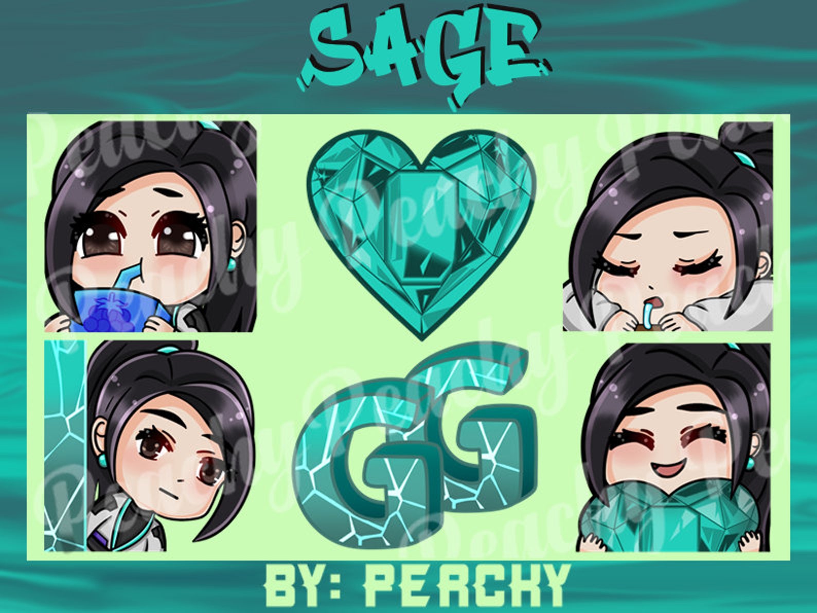 Cute Valorant Sage Emotes Twitch, Discord, Youtube - Etsy