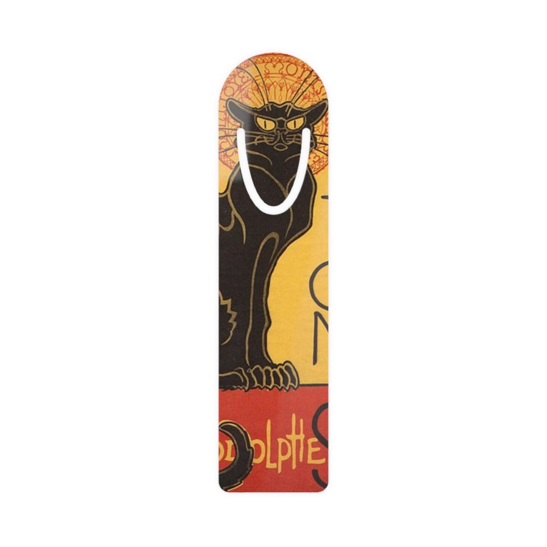 Le Chat Noir Bookmark | Gothic Black Cat French Art Gift - Etsy