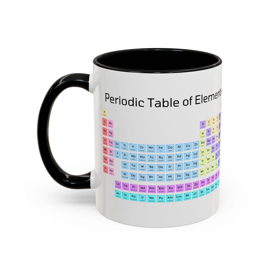 Colorful Periodic Table Accent Coffee Mug | Chemistry Elements Diagram ...
