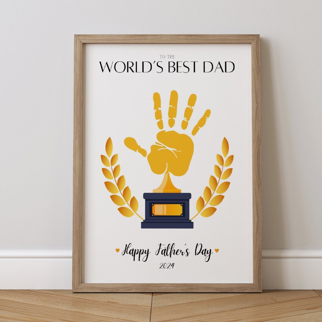 Huella de la mano del Día del Padre imprimible, regalo artesanal de ...