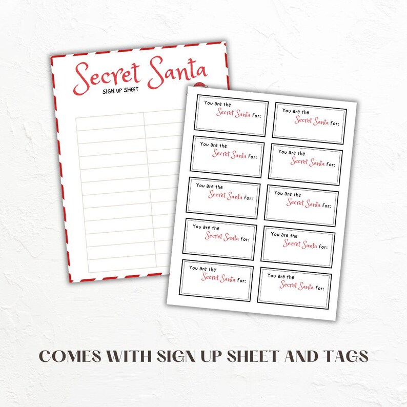 Secret Santa Editable Questionnaire, Christmas Party, Work Secret Santa ...