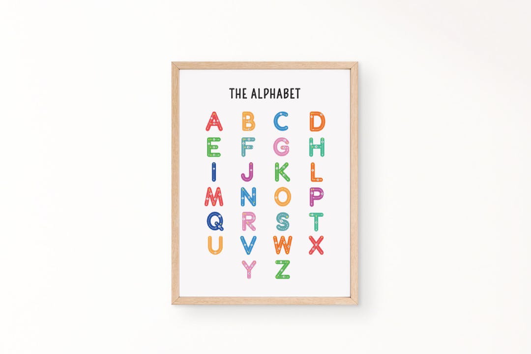 Educational Alphabet Letters Wall Art, ABC Poster, Classroom Decor ...