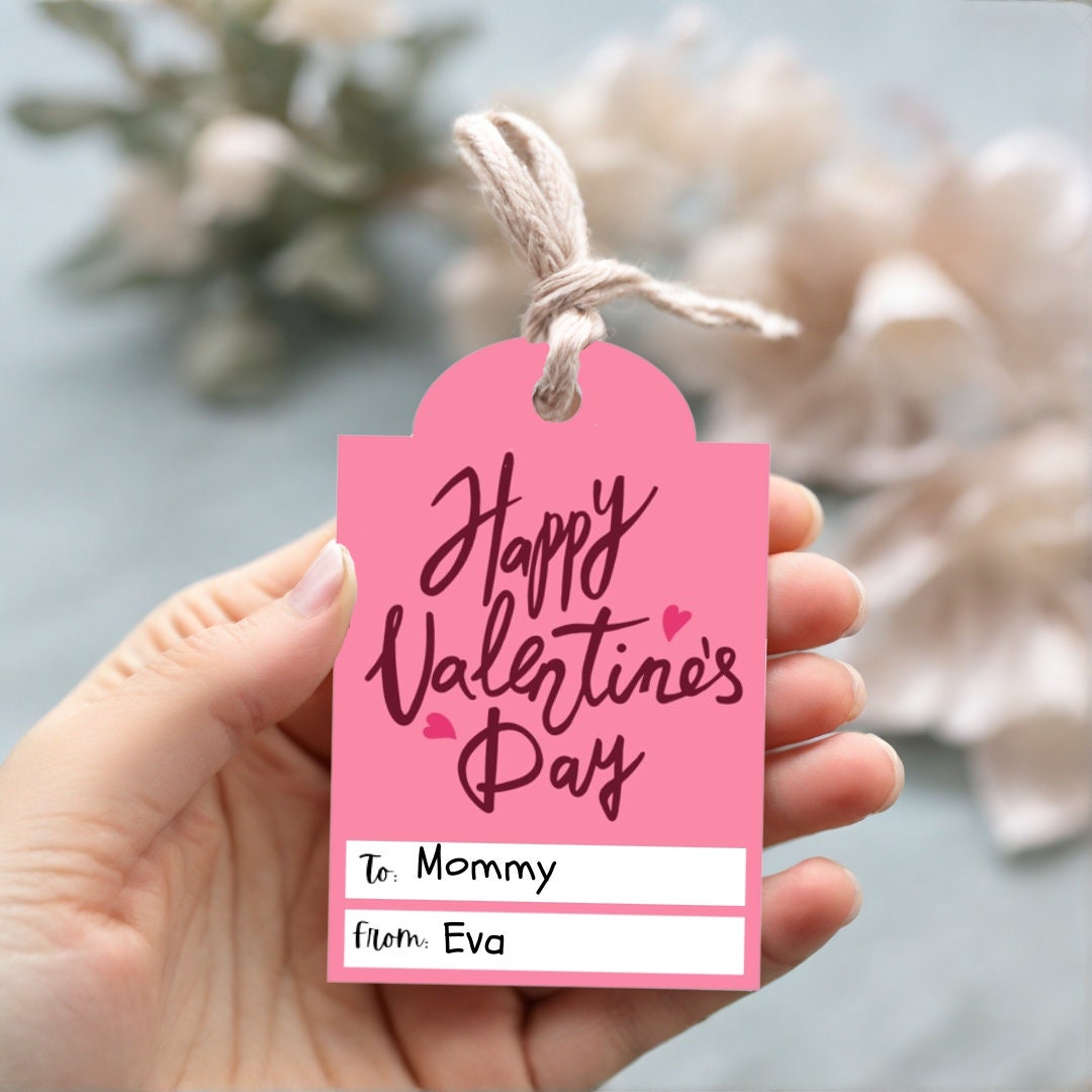 Valentines Day Gift Tags Kids, Valentine Gift Label, Kids School ...