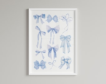 Trendy Red Bows Ace Card Wall Art Printable, Coquette Room Decor ...