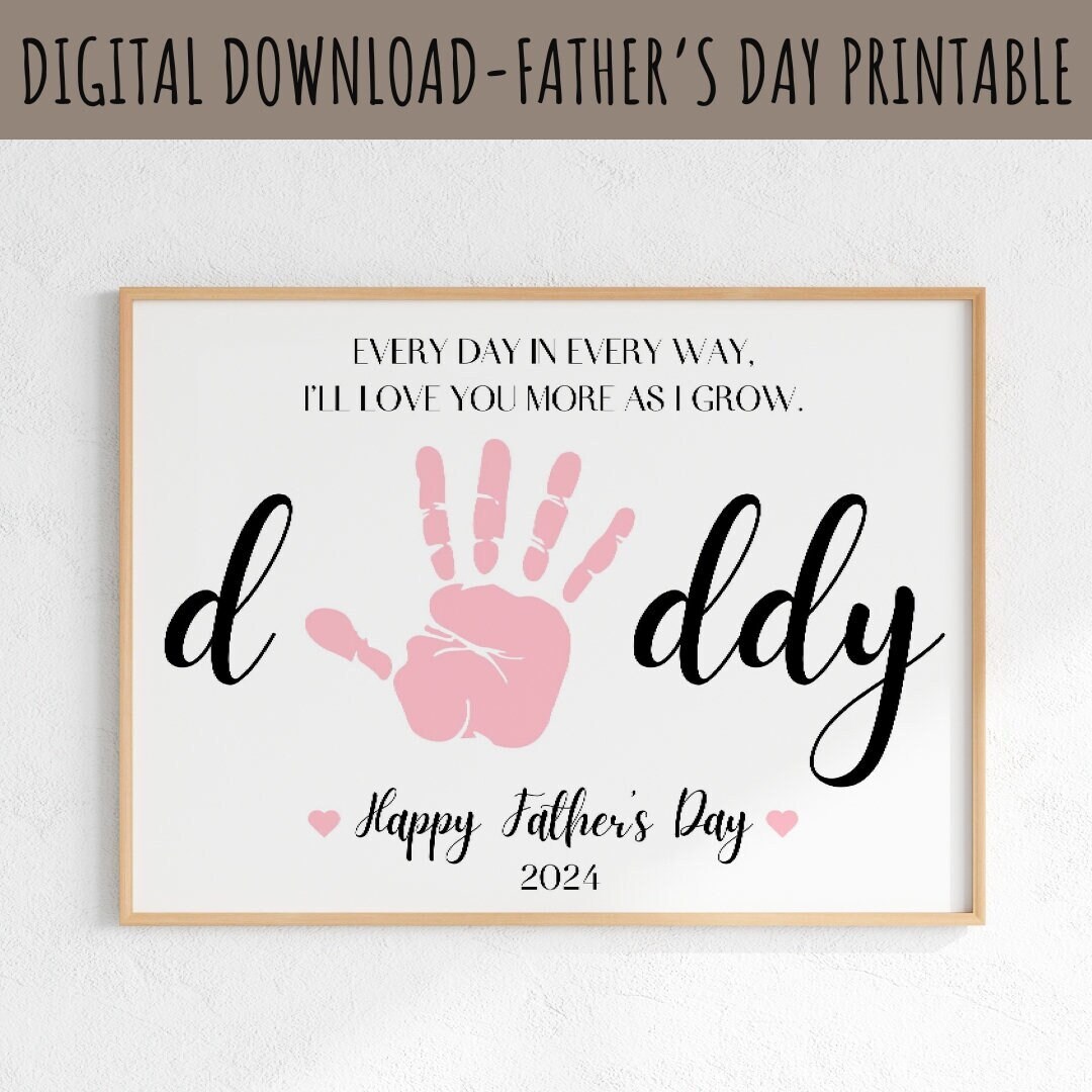 Huella de la mano del Día del Padre imprimible, regalo artesanal de ...