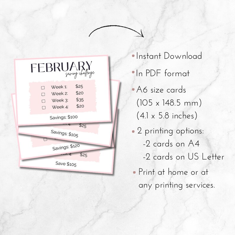 Saving Challenge Printable, Monthly Money Saving Challenge Bundle ...