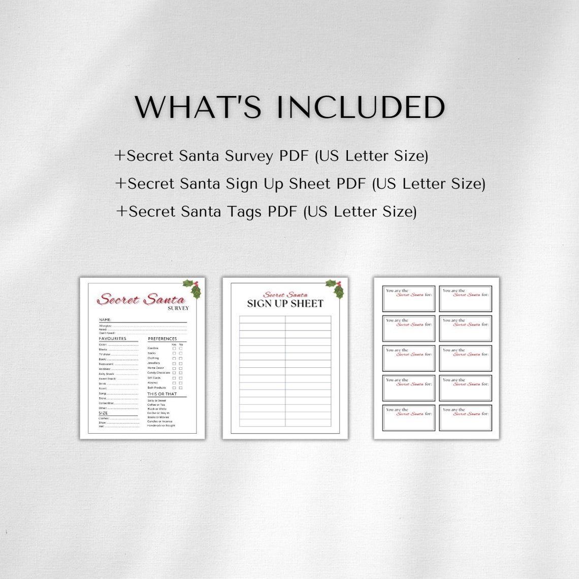Secret Santa Questionnaire, Christmas Party, Work Secret Santa, Secret ...