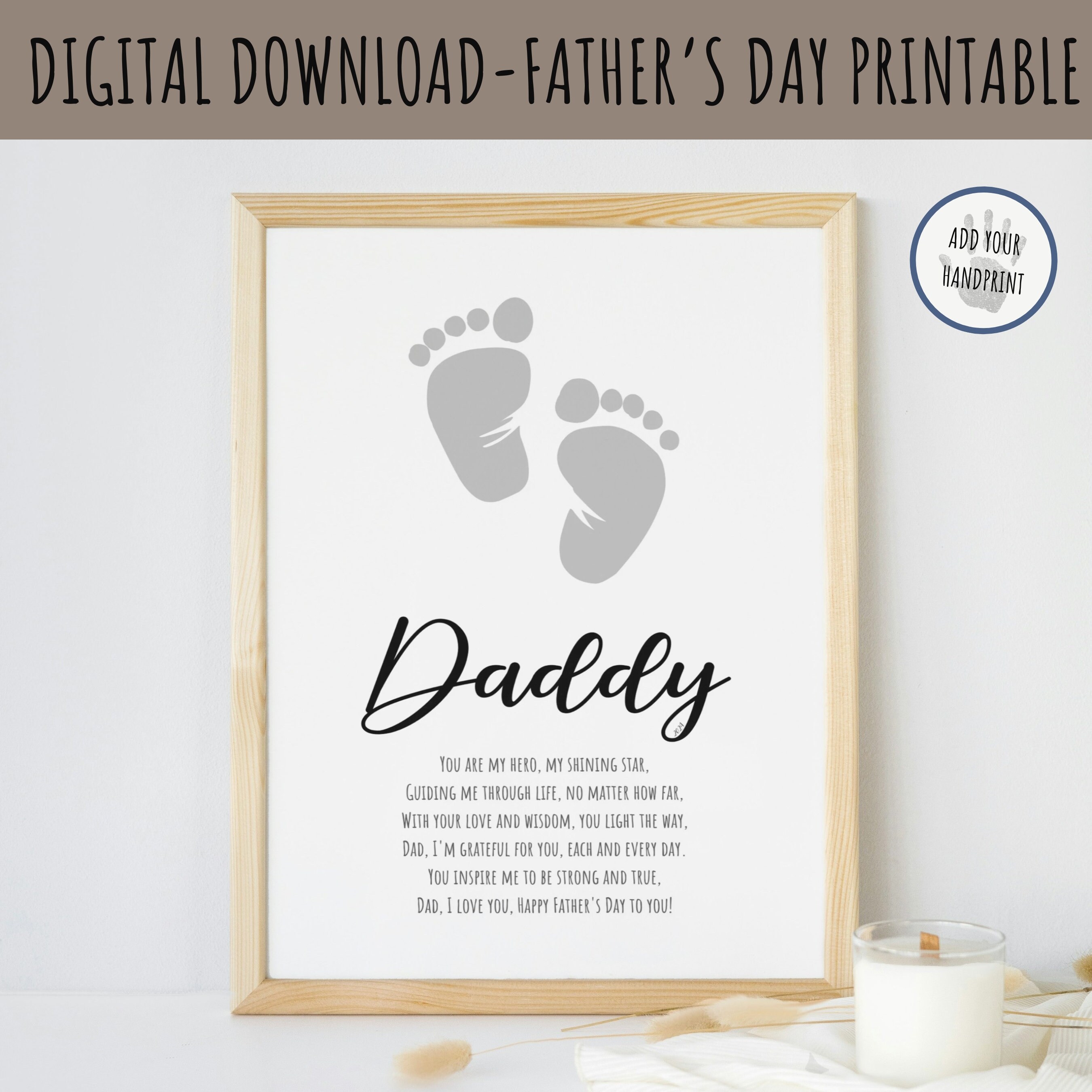 Daddy Handprint Poem, Father's Day Handprint Art, Valentines Handprint ...