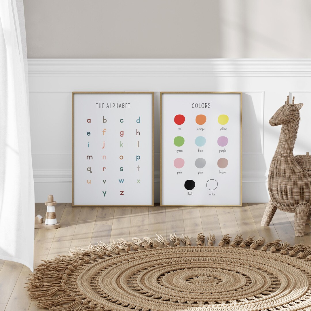 Rainbow Alphabet Colors Educational ABC Poster 2 Piece Set, Lowercase ...