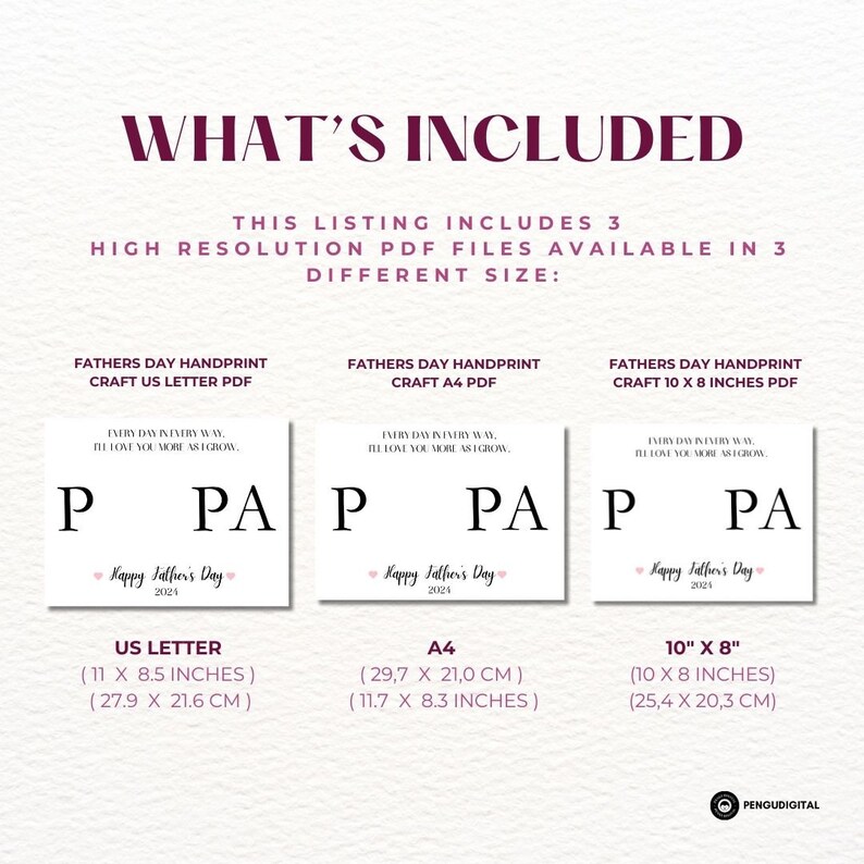 Father's Day Handprint Papa Printable, DIY Craft Gift for Dad, Gift for ...