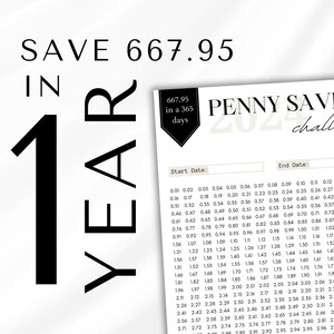 1p Saving Challenge, One Penny Saving Challenge Printable, A4, A5 ...