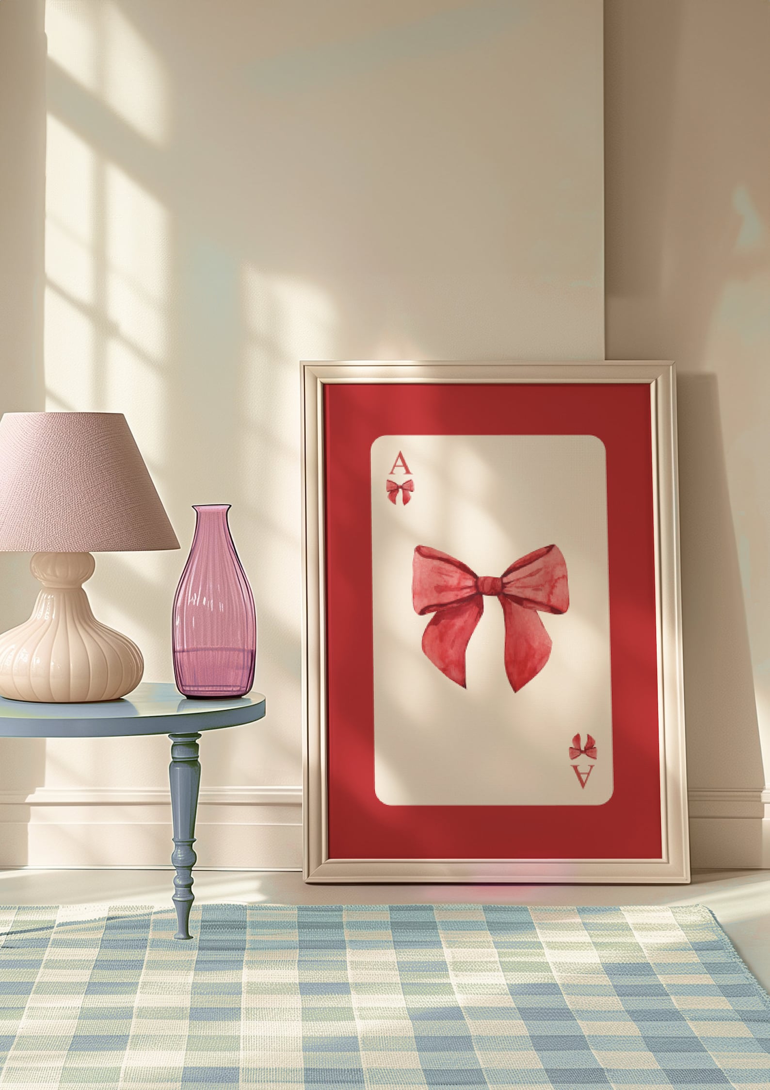 Trendy Red Bows Ace Card Wall Art Printable, Coquette Room Decor ...