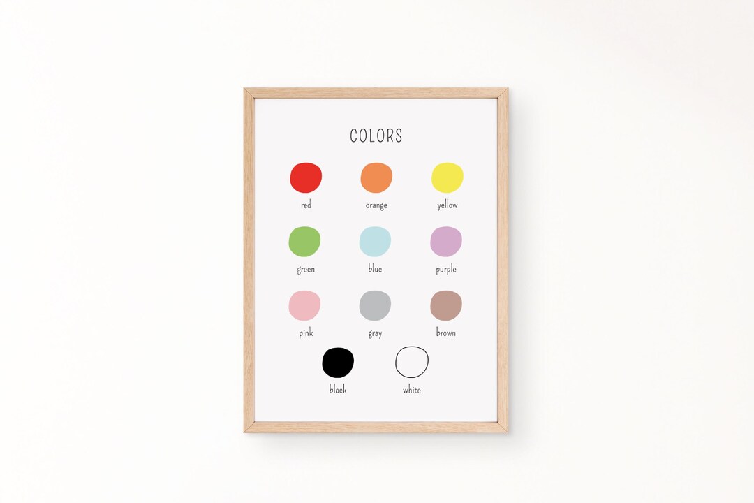 Colors Educational Poster, Learn Colors, Classroom Decor, Homeschool ...