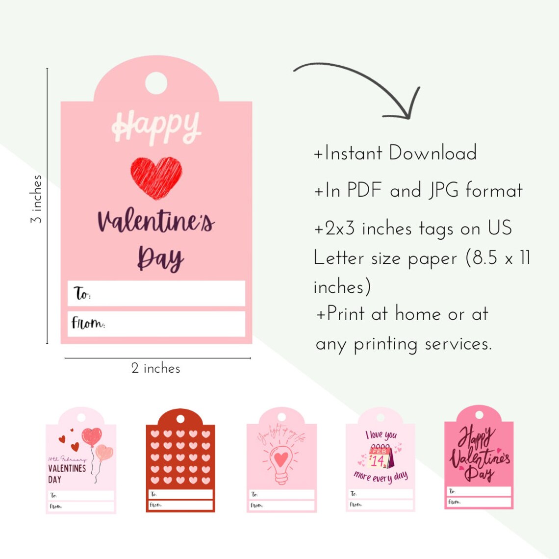 Valentines Day Gift Tags Kids, Valentine Gift Label, Kids School ...