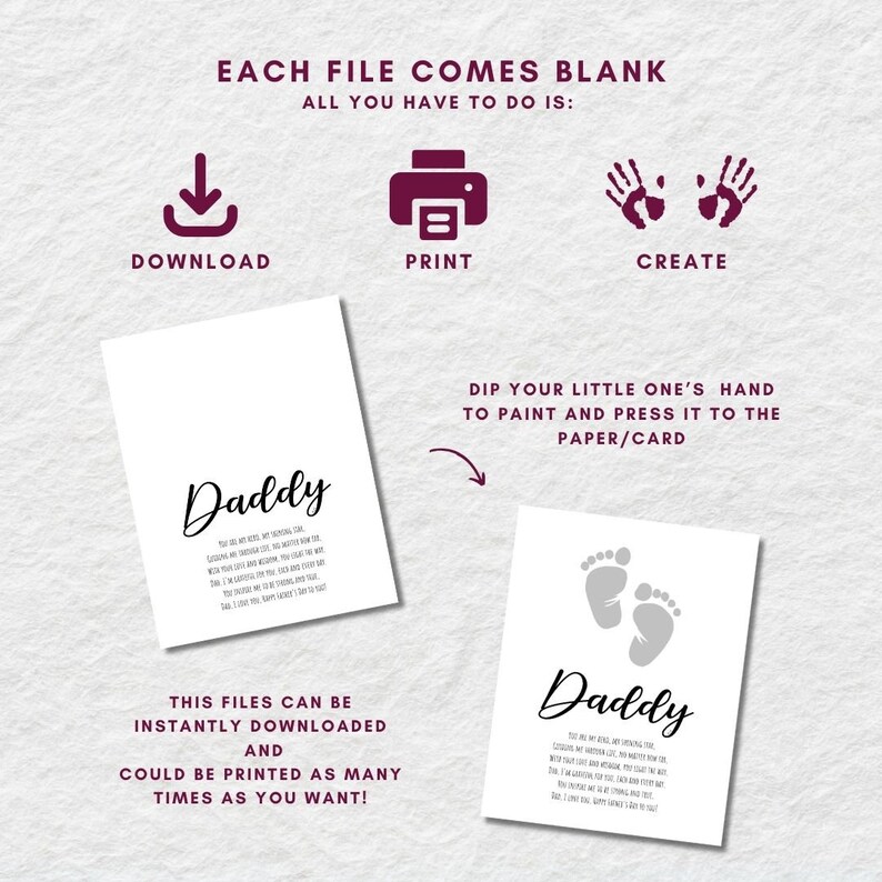 Daddy Handprint Poem, Father's Day Handprint Art, Valentines Handprint ...