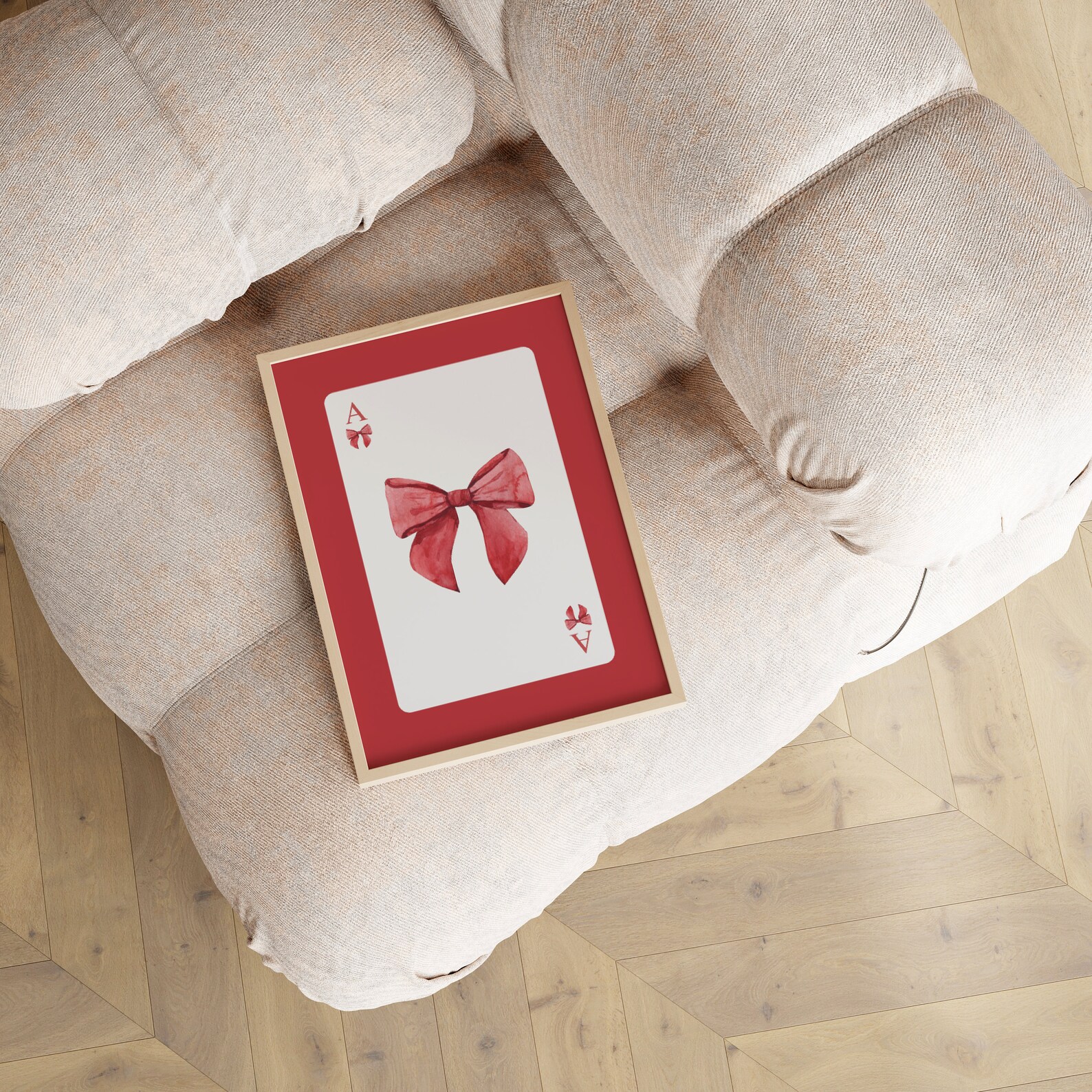 Trendy Red Bows Ace Card Wall Art Printable, Coquette Room Decor ...
