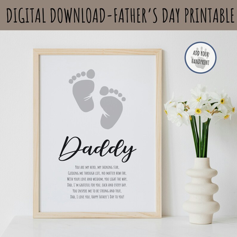 Daddy Handprint Poem, Father's Day Handprint Art, Valentines Handprint ...