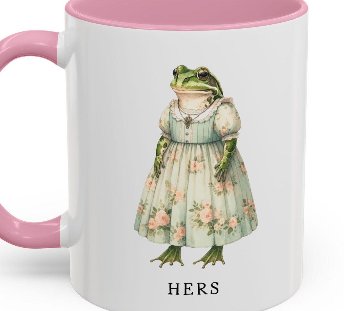Matching His and Hers Cottage Core Frog Mugs, Check Out Matching Set in ...