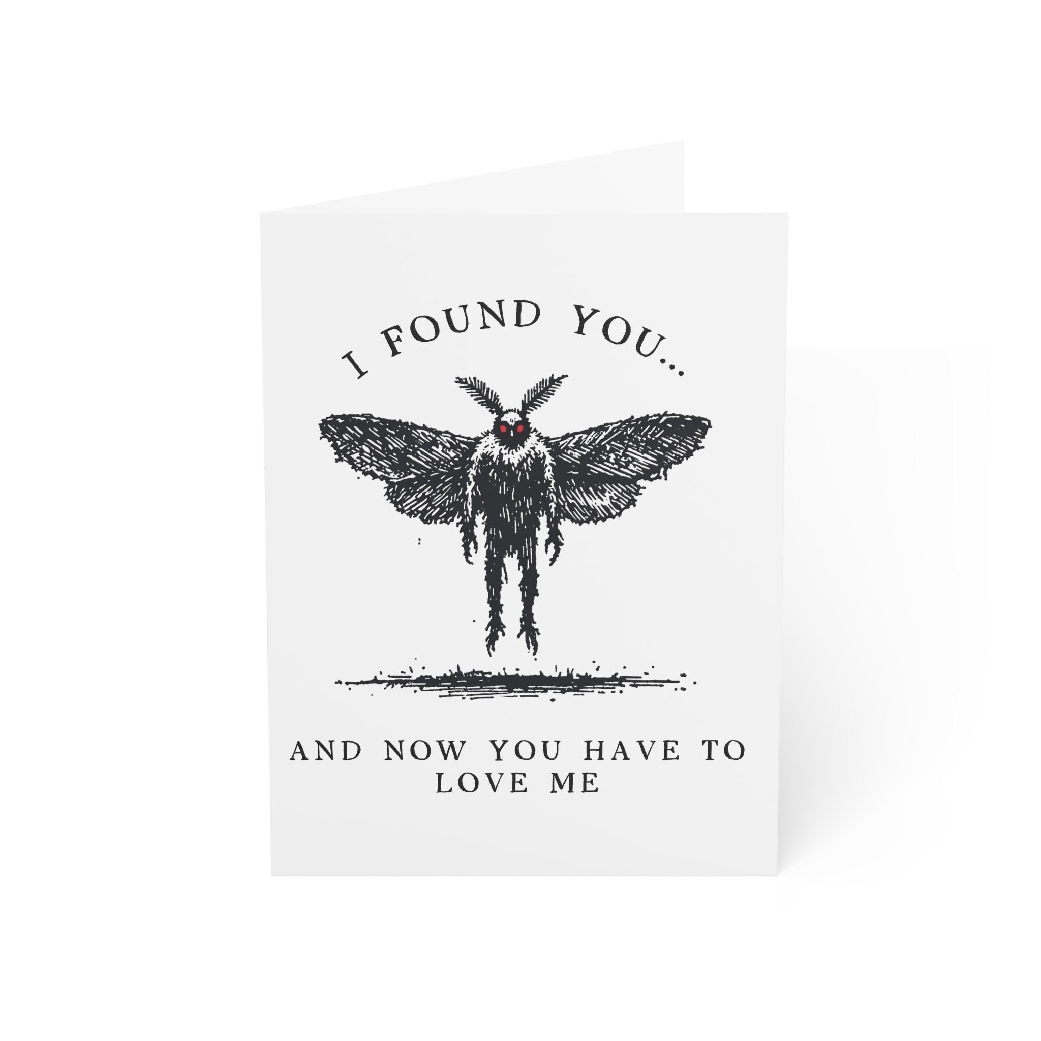 Mothman Valentines Day Card | Cryptid Love Greeting Card | 4.6x6.25 ...