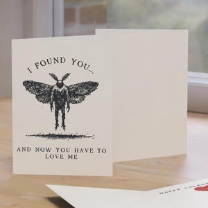 Mothman Valentines Day Card | Cryptid Love Greeting Card | 4.6x6.25 ...