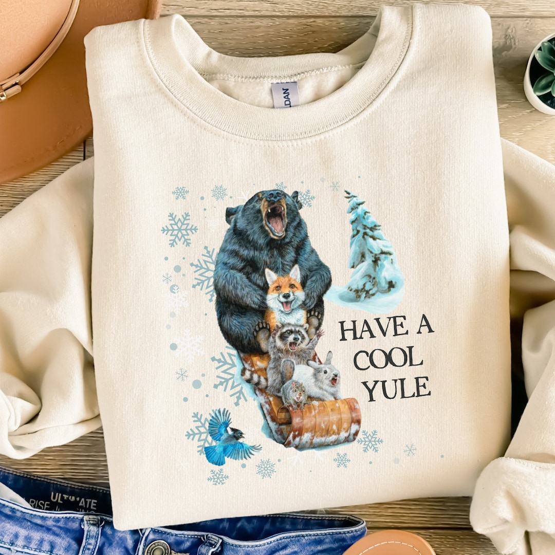 Cute "have a Cool Yule" Cottage Core Heavy Cotton Blend Sweater, Order ...