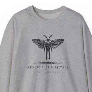 West Virginia Mothman Sweater - Spooky Cryptid Crewneck Graphic for ...