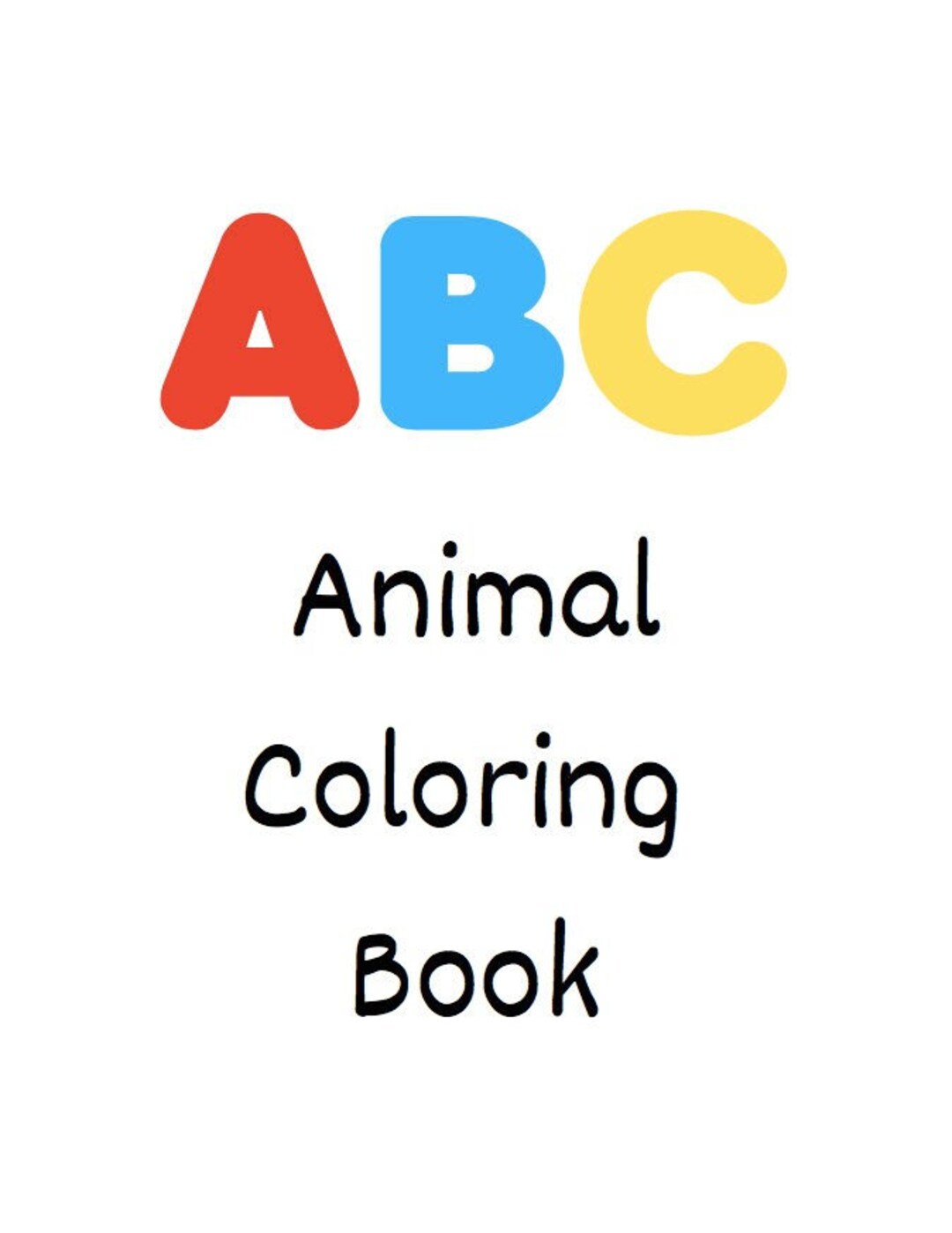 ABC Animal Coloring Book - Etsy
