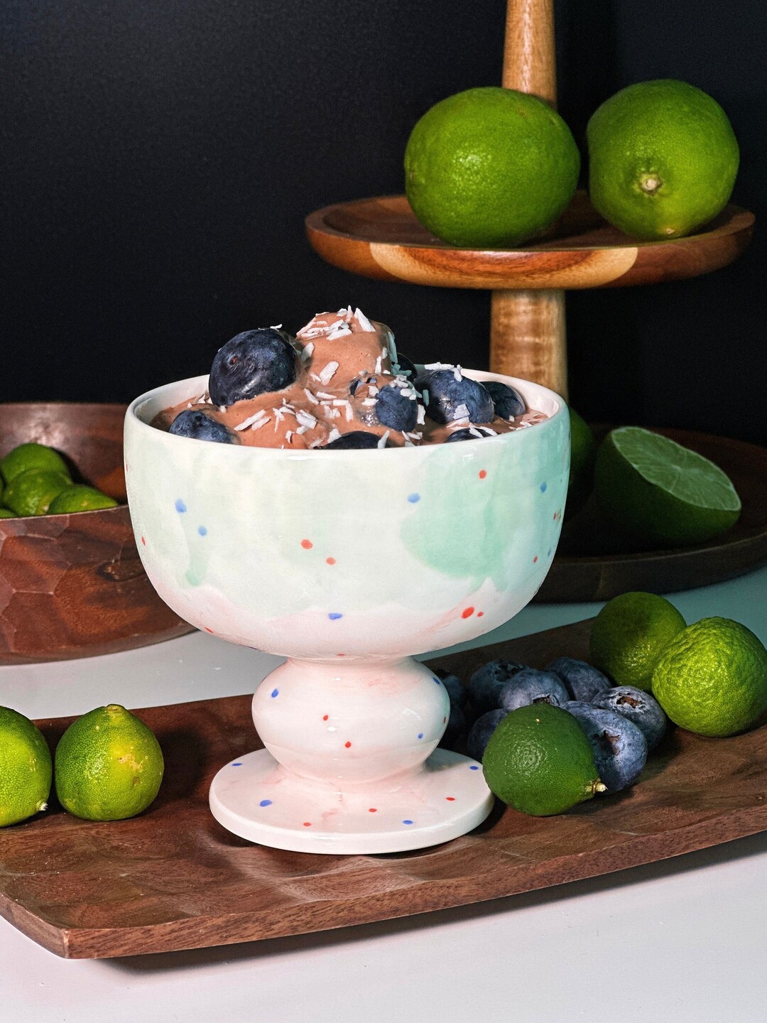 Porcelain Goblet. Hand-drawn Ceramic Oatmeal Cup. Handmade Porcelain ...