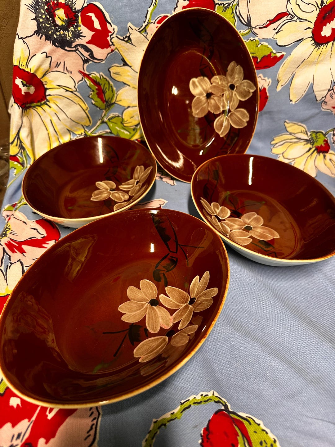 Vintage Blue Ridge Southern Potteries Floral Plates Underglaze Hand ...